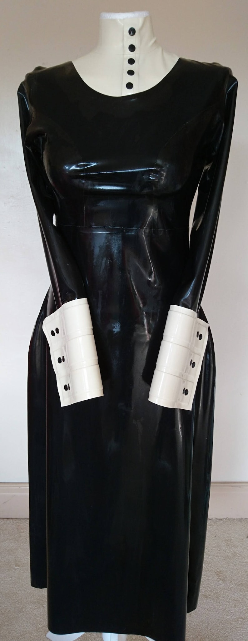 Latex Cosplay Maid Dress Sissy Maid Dress Cuffed Latex Etsy Uk