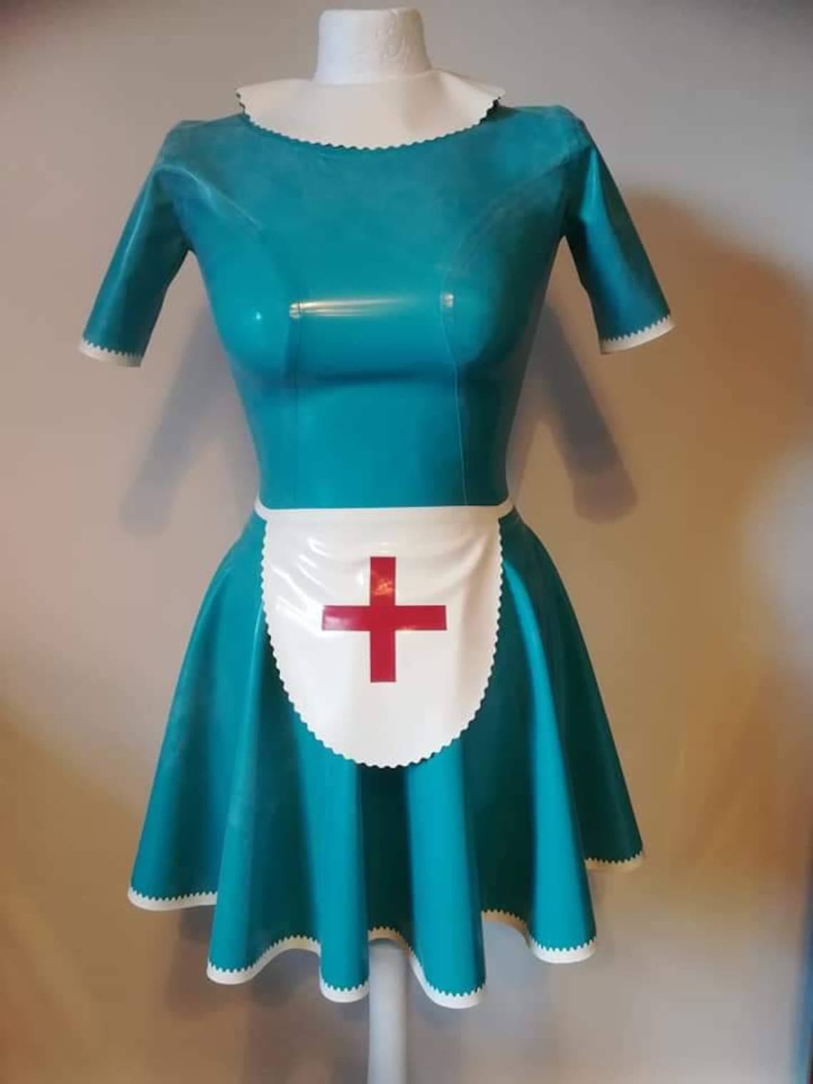 Latex Nurse Dress With Apron - Etsy