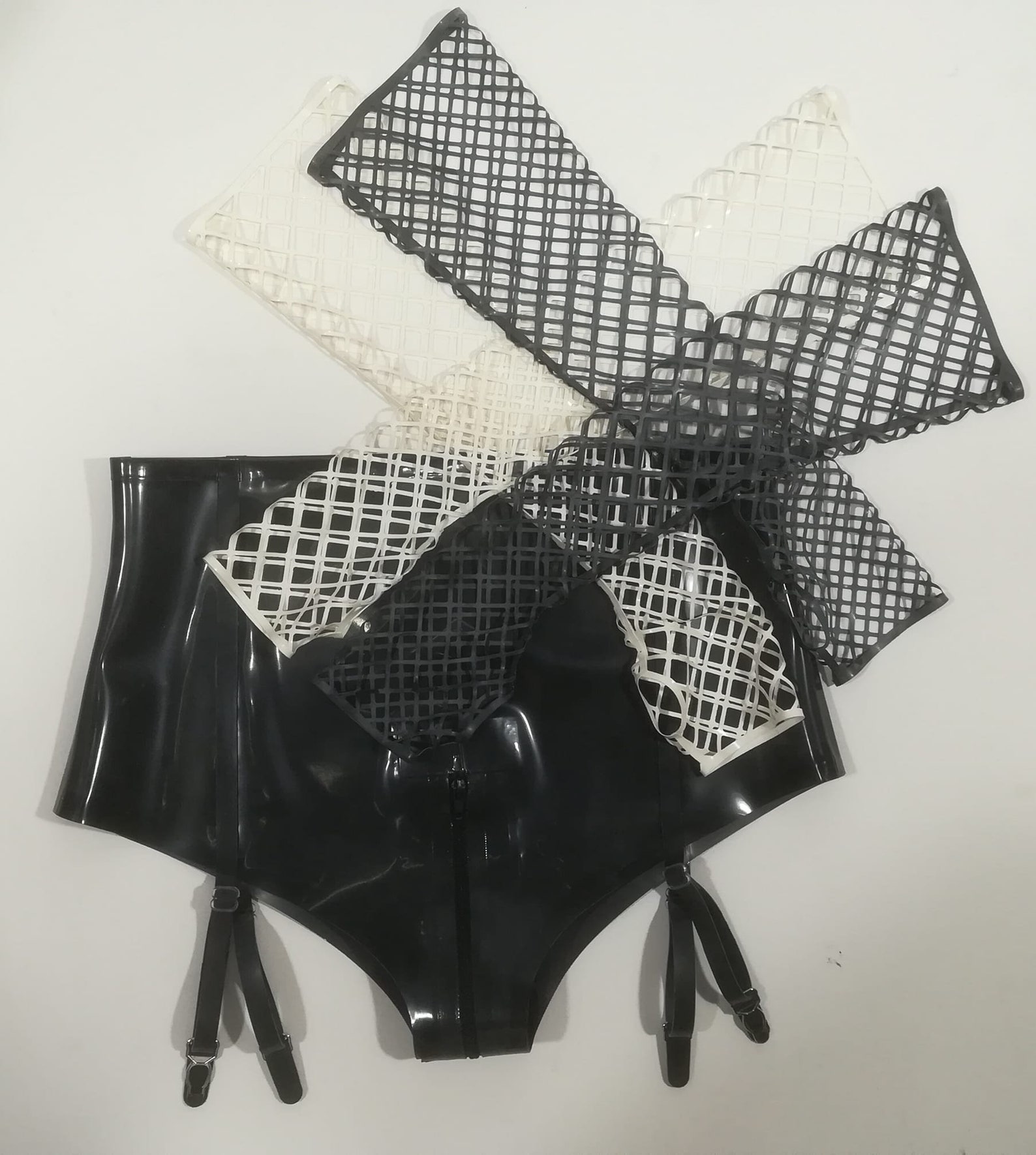 Latex Suspender Knickers with Zip Crotch Open Crotch Panties | Etsy