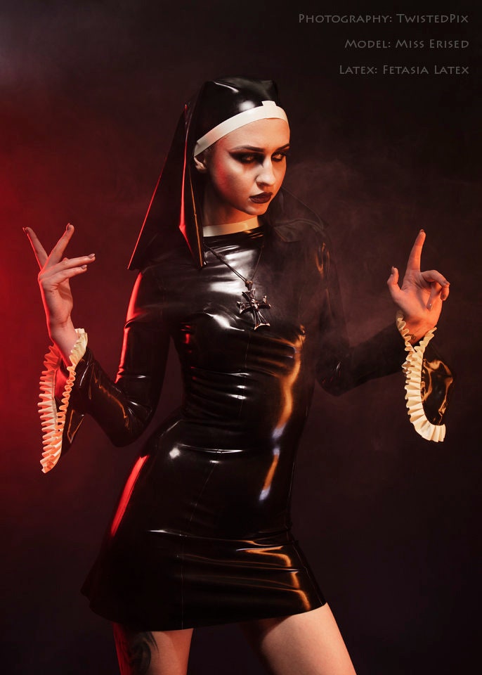 Latex Nun Dress With Veil - Etsy UK