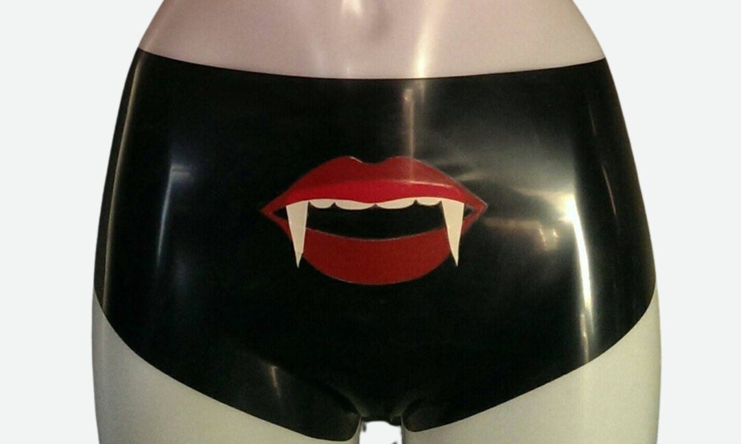 Latex Knickers With Vampire Teeth, Latex Lingerie, Gummi Pants - Etsy