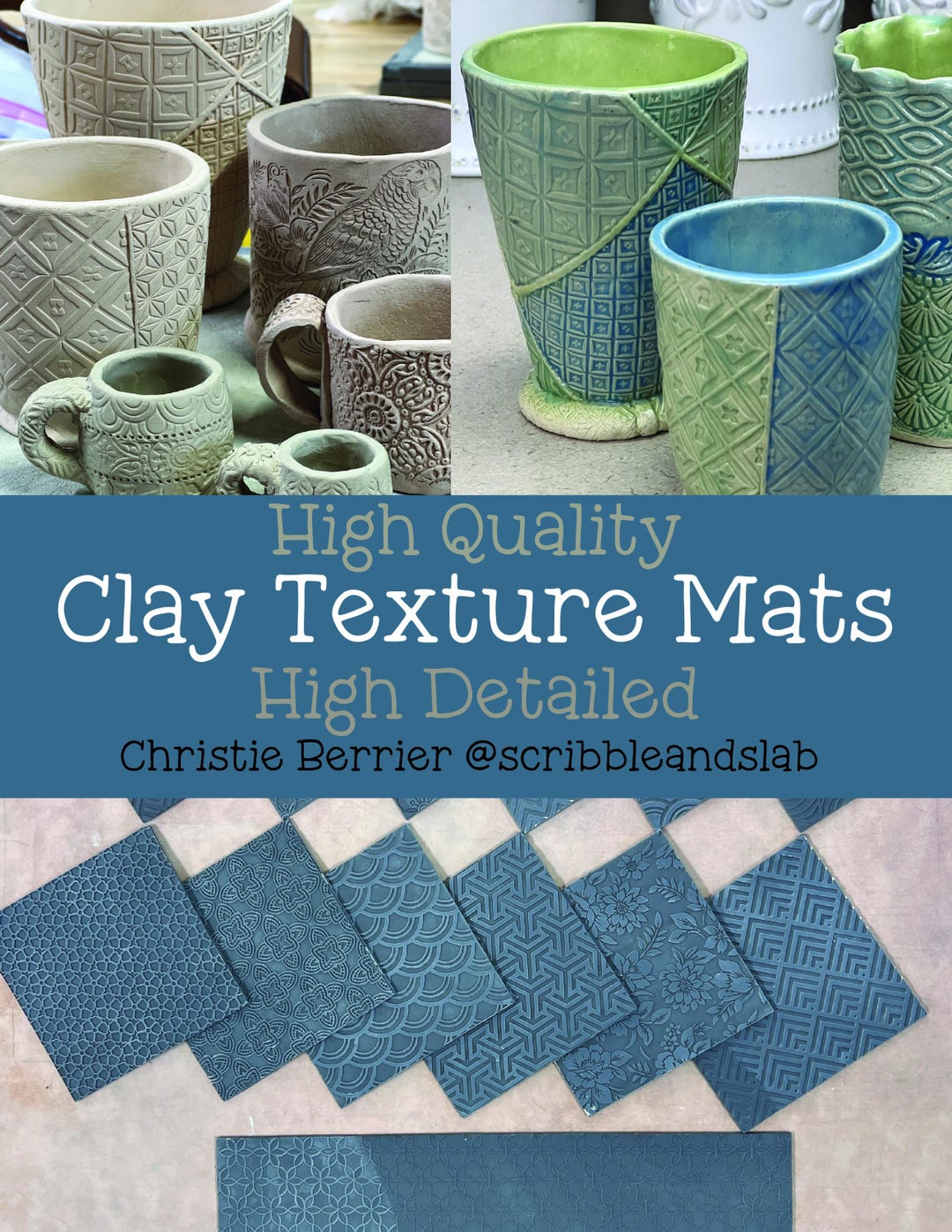 71-96 Fine Detail Texture Mats for Earthenware Stoneware Porcelain Clay ...