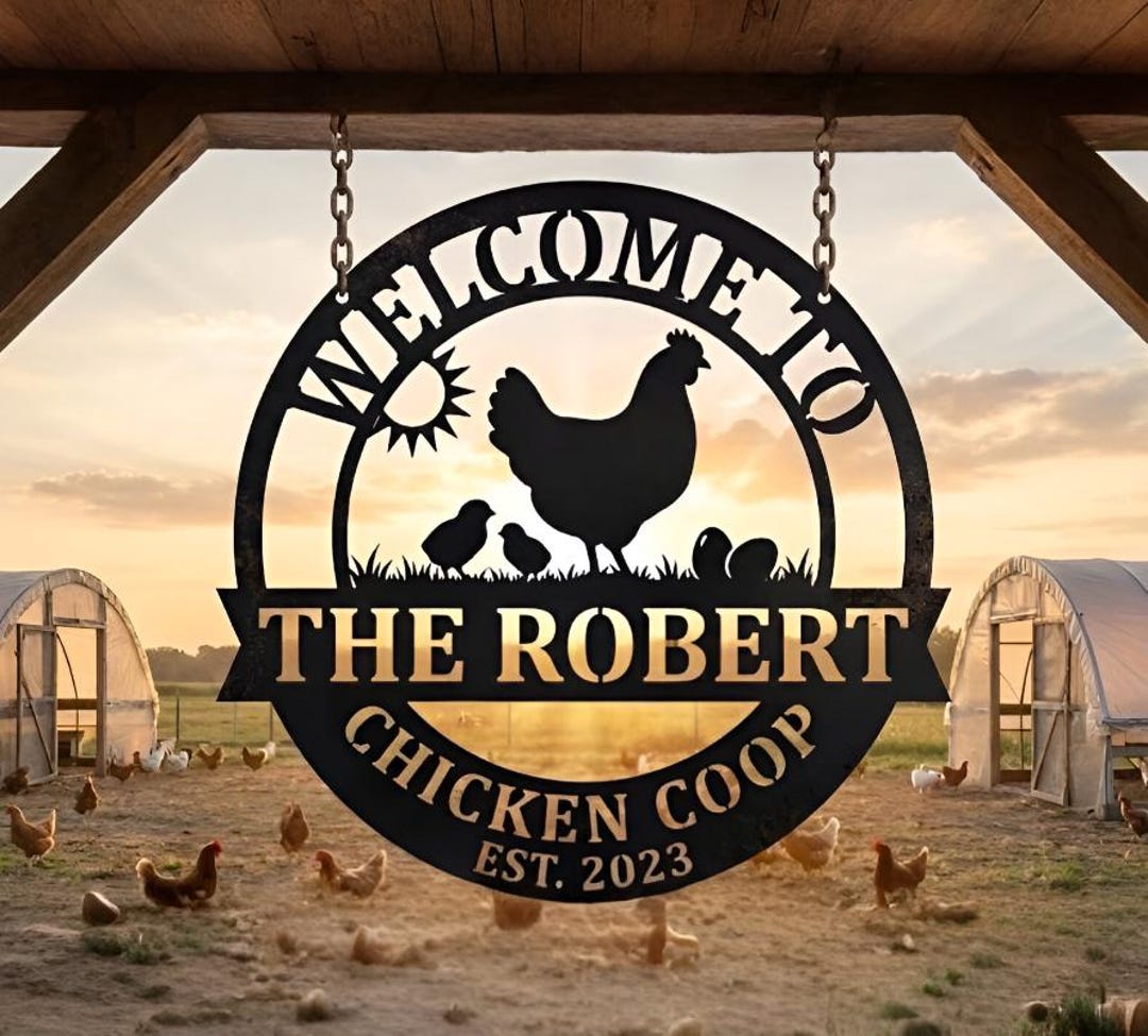 Personalized Chicken Coop Sign, Hen House Sign, Custom Chicken Farm ...