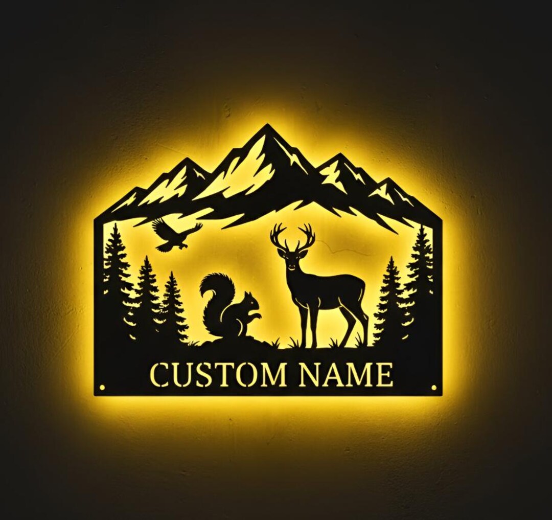 Custom Deer Hunting Led Wall Art, Gift for Dad, Hunting Gifts, Deer ...