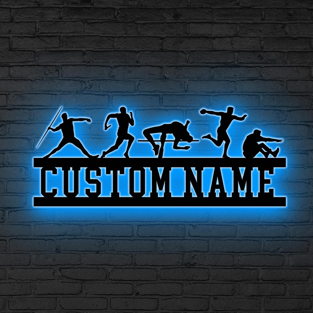 Custom Track and Field Metal Sign Led Lights, Athlete Gifts, Track ...