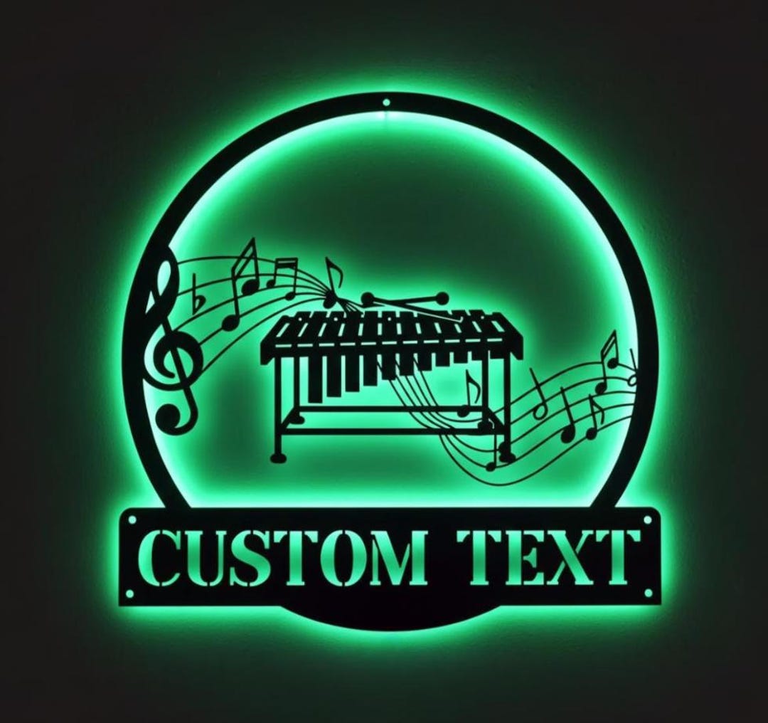 Custom Marimba Metal Wall Art LED Lights, Personalized Marimba Player ...