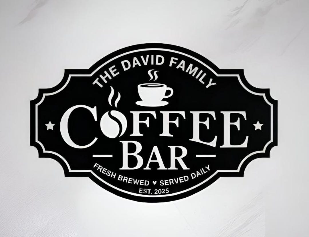 Custom Coffee Bar Sign, Personalized Coffee Sign, Coffee Bar Decor Sign ...