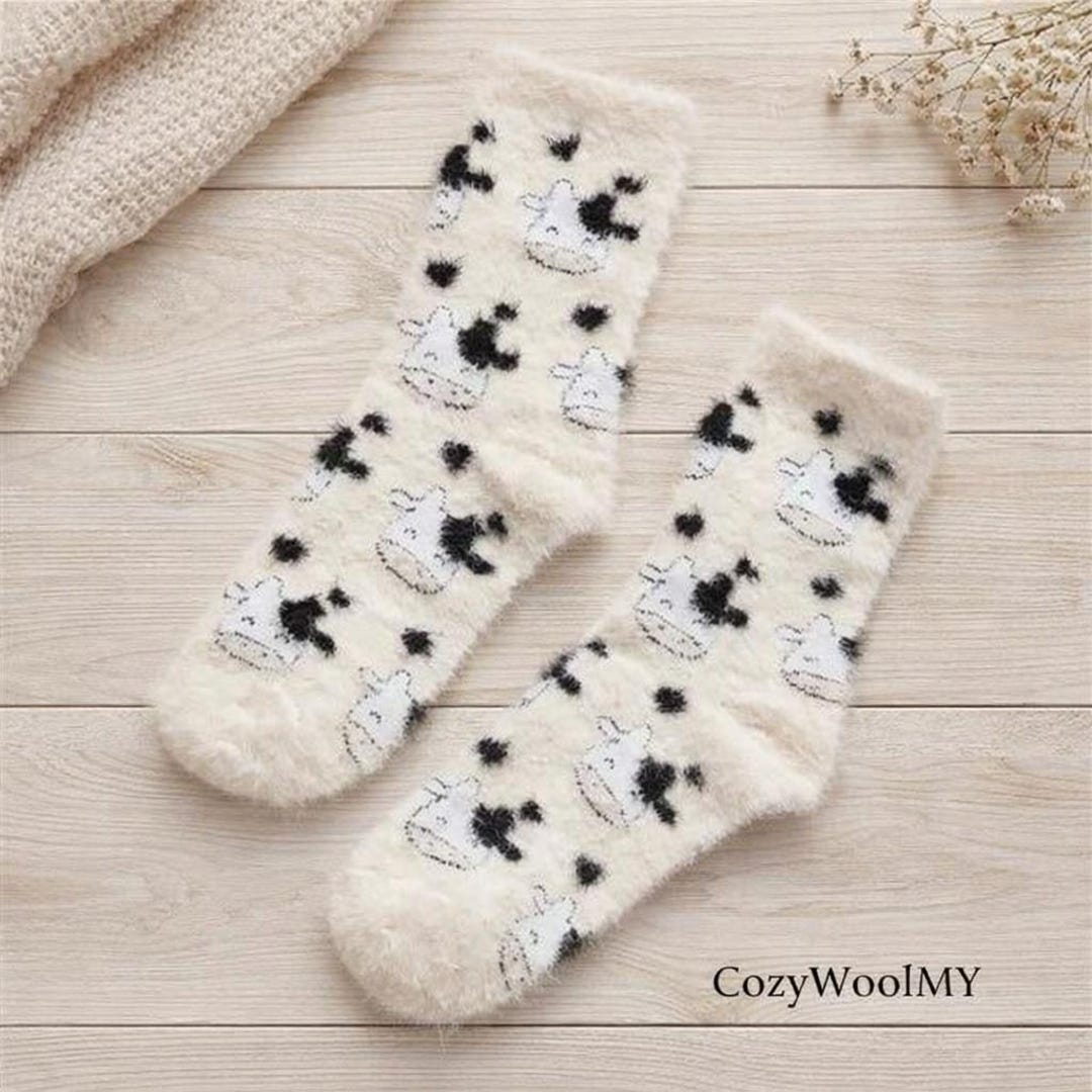 Cozy Fuzzy Winter Socks | Cute Animal Print Socks | Warm Plush Socks ...