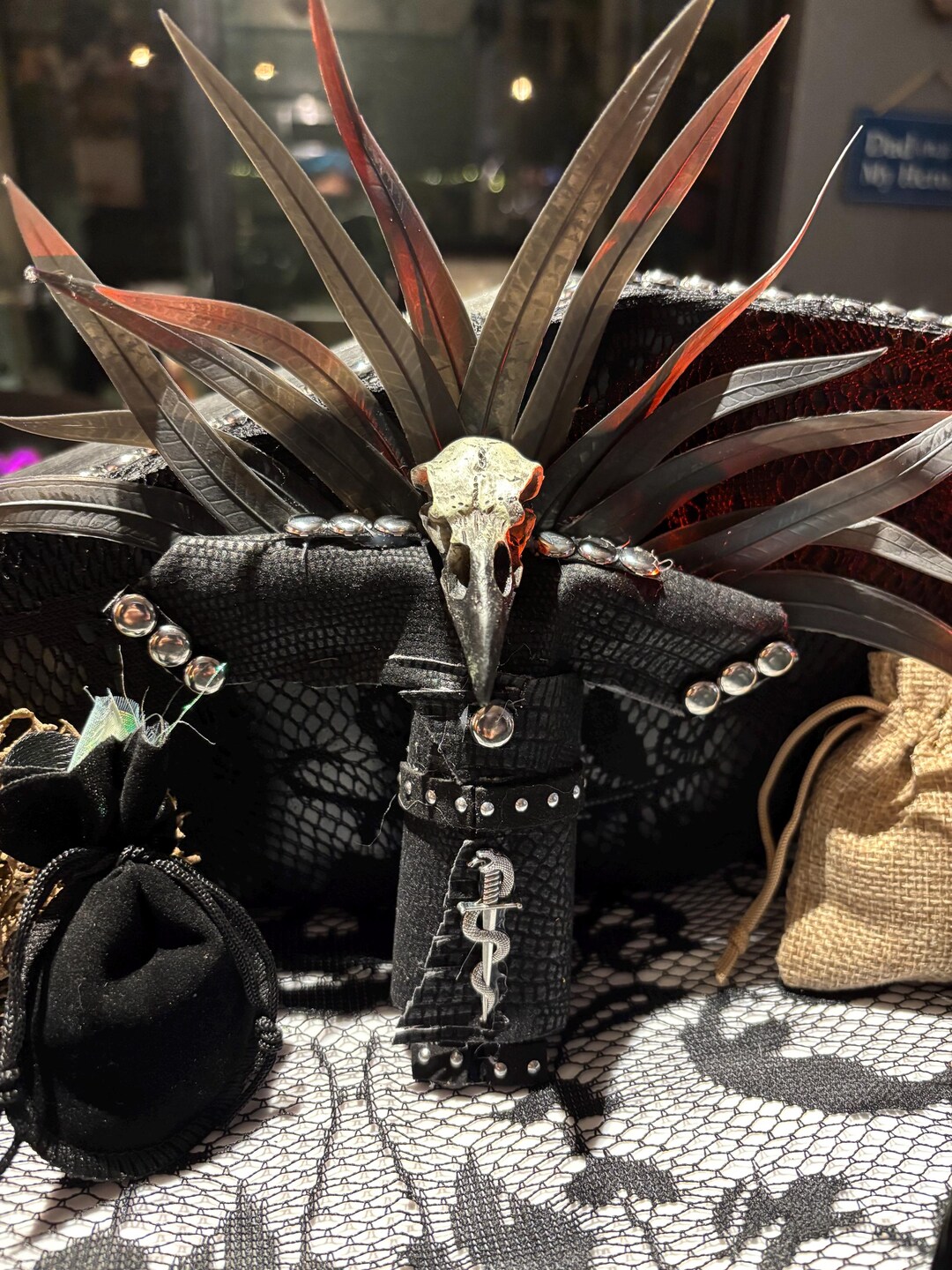 Handmade Art Doll/ Voodoo Doll "leather Studded Raven" - Etsy