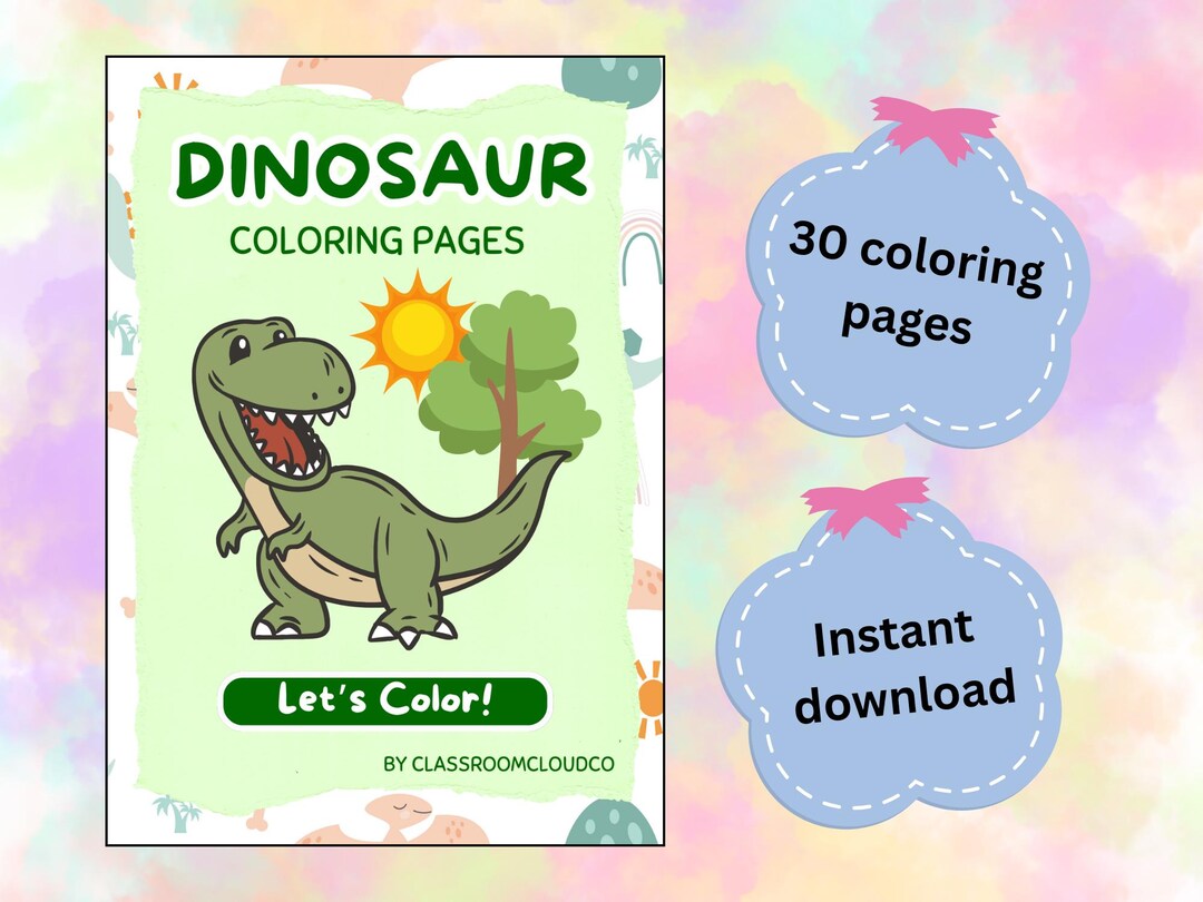 30 Dinosaur Coloring Pages I Printable Kids Activity Sheets I ...