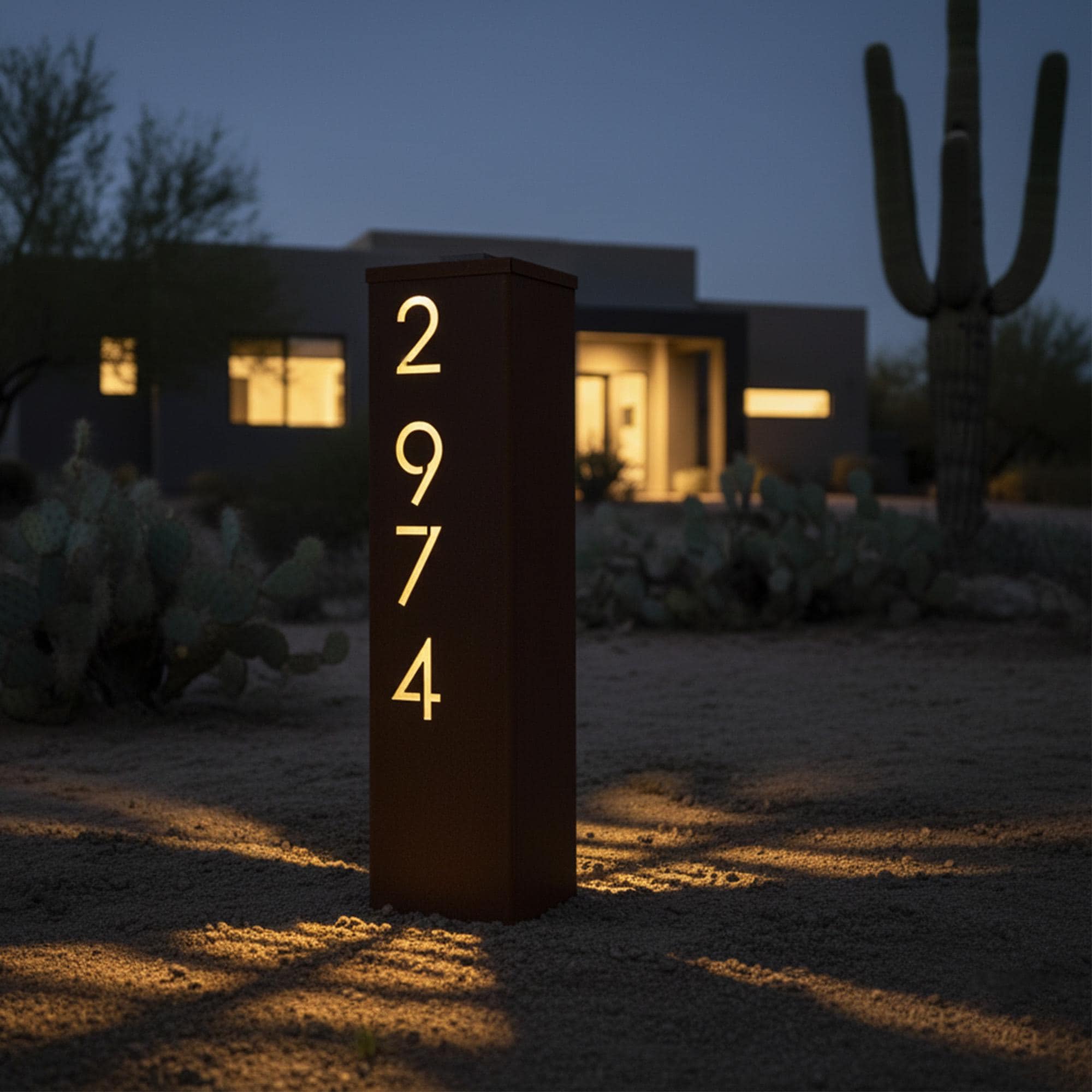 Custom Steel Garden Column, Personalized Lighted Column Yard Art ...