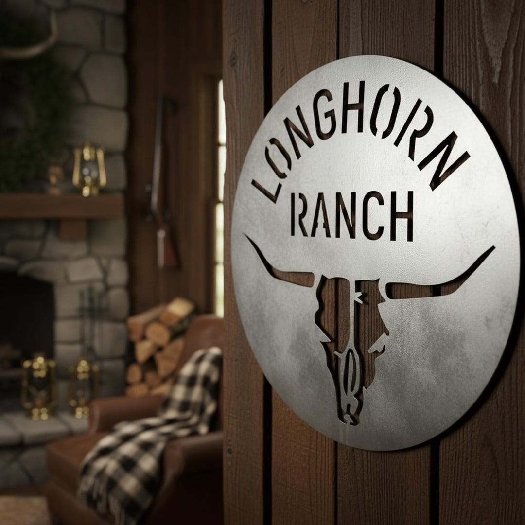 Custom Longhorn Sign, Ranch Metal Sign, Cowboy Gift, Texas Longhorn ...