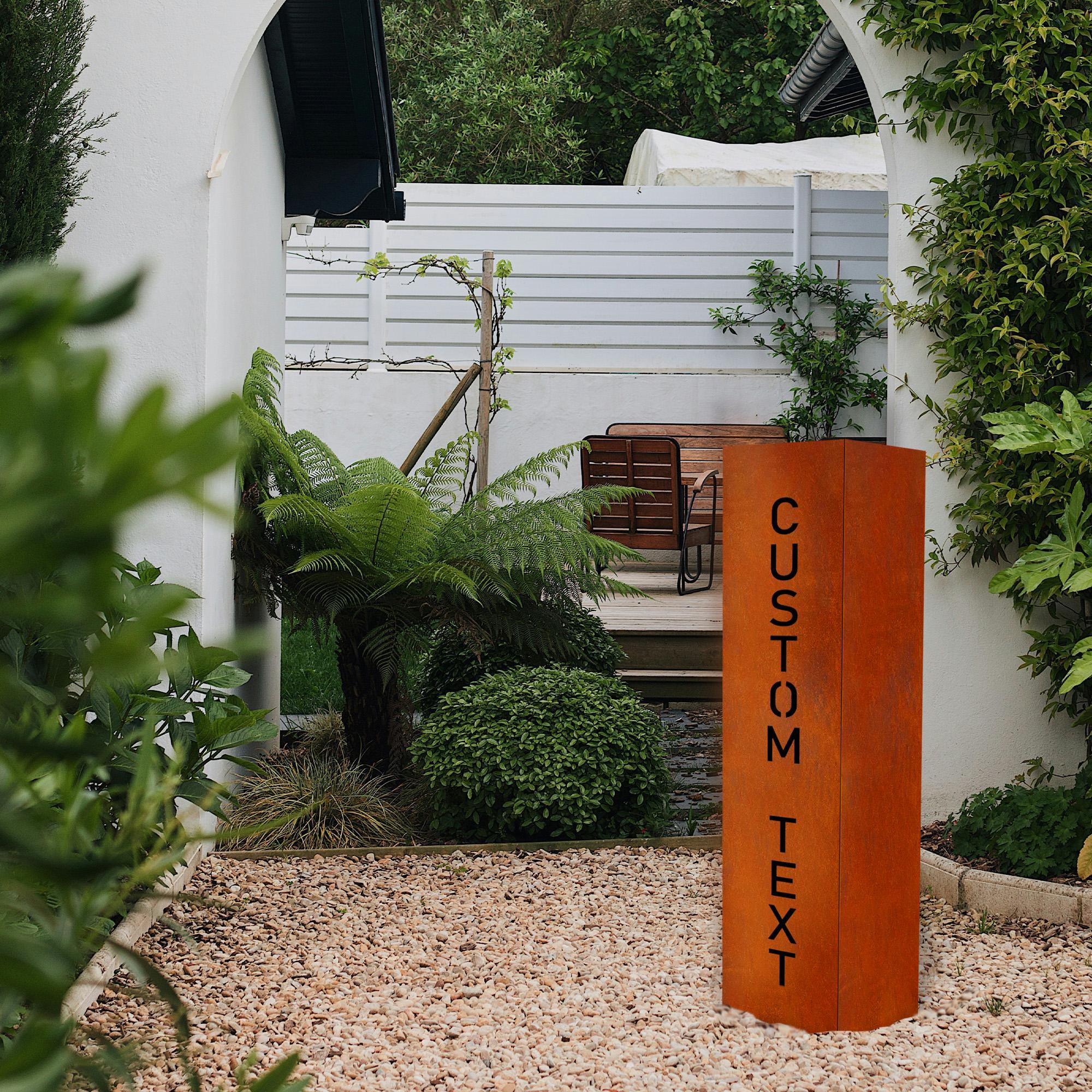Custom Metal Garden Column for Outdoor Decor, Custom Words Yard Sign ...