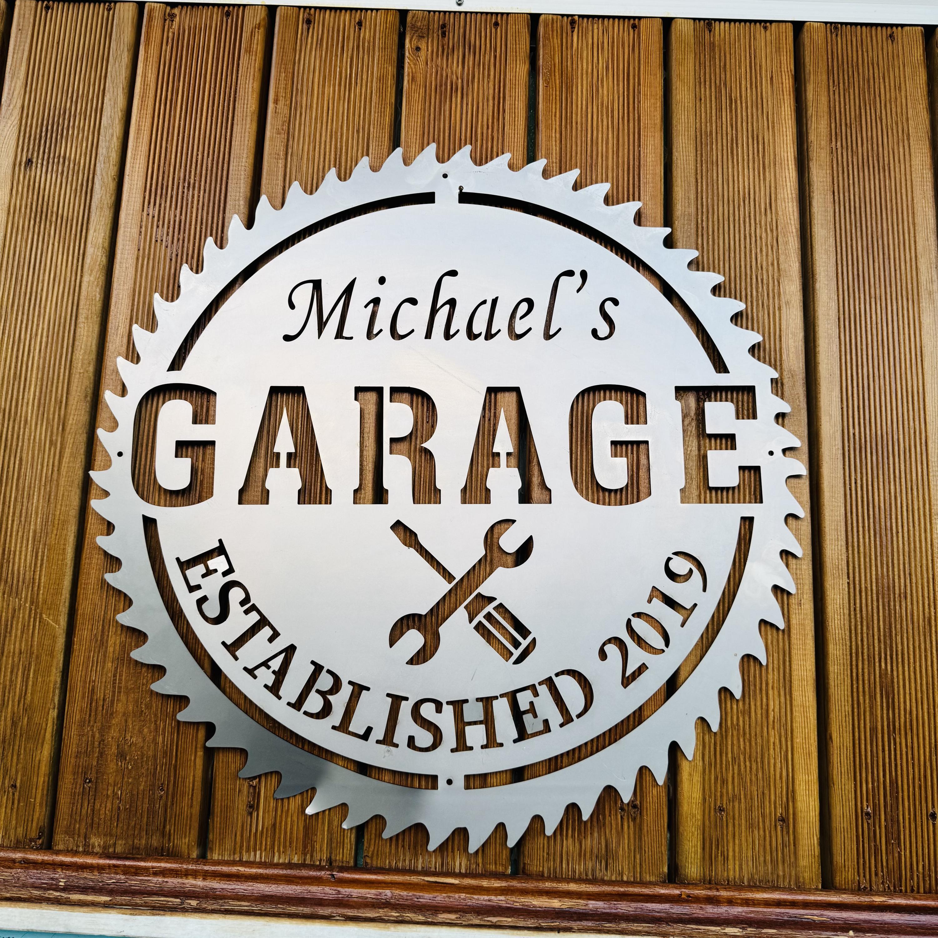 Custom Metal Garage Sign With Name, Personalized Garage Gift ...