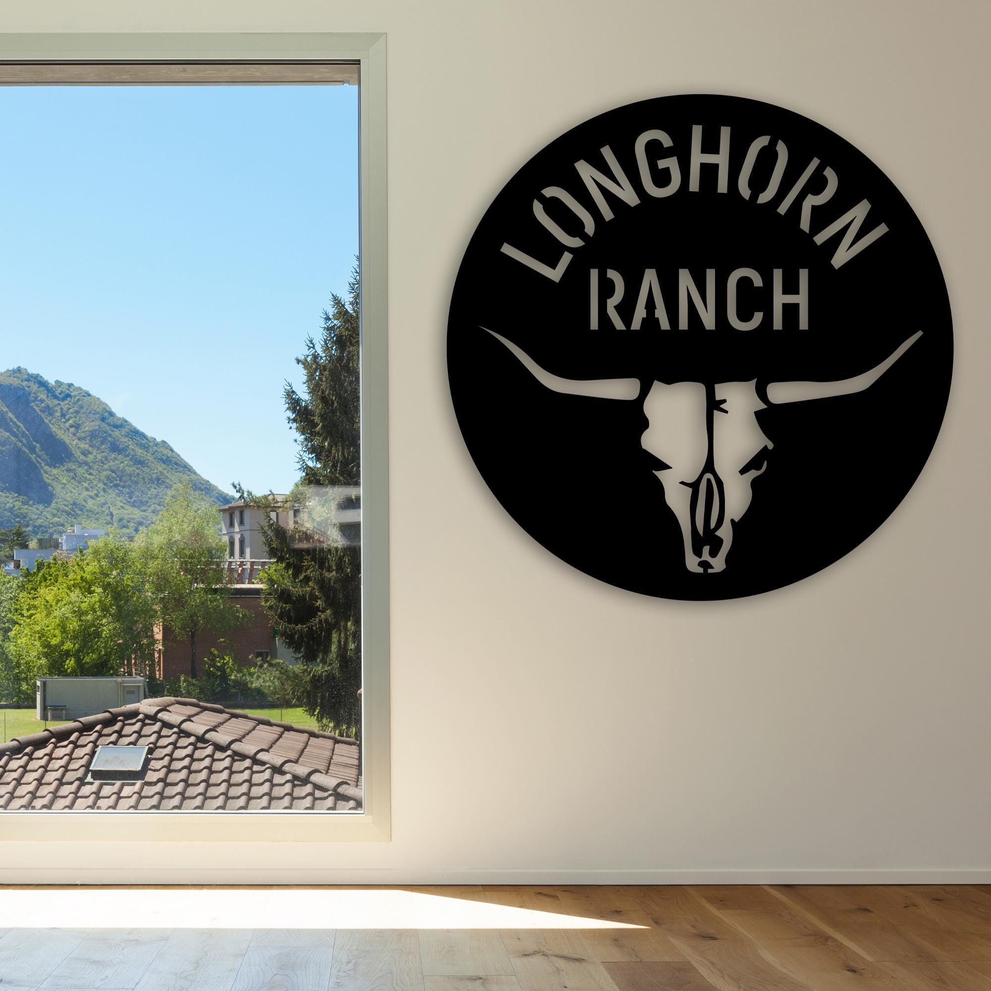 Custom Longhorn Sign, Ranch Metal Sign, Cowboy Gift, Texas Longhorn ...