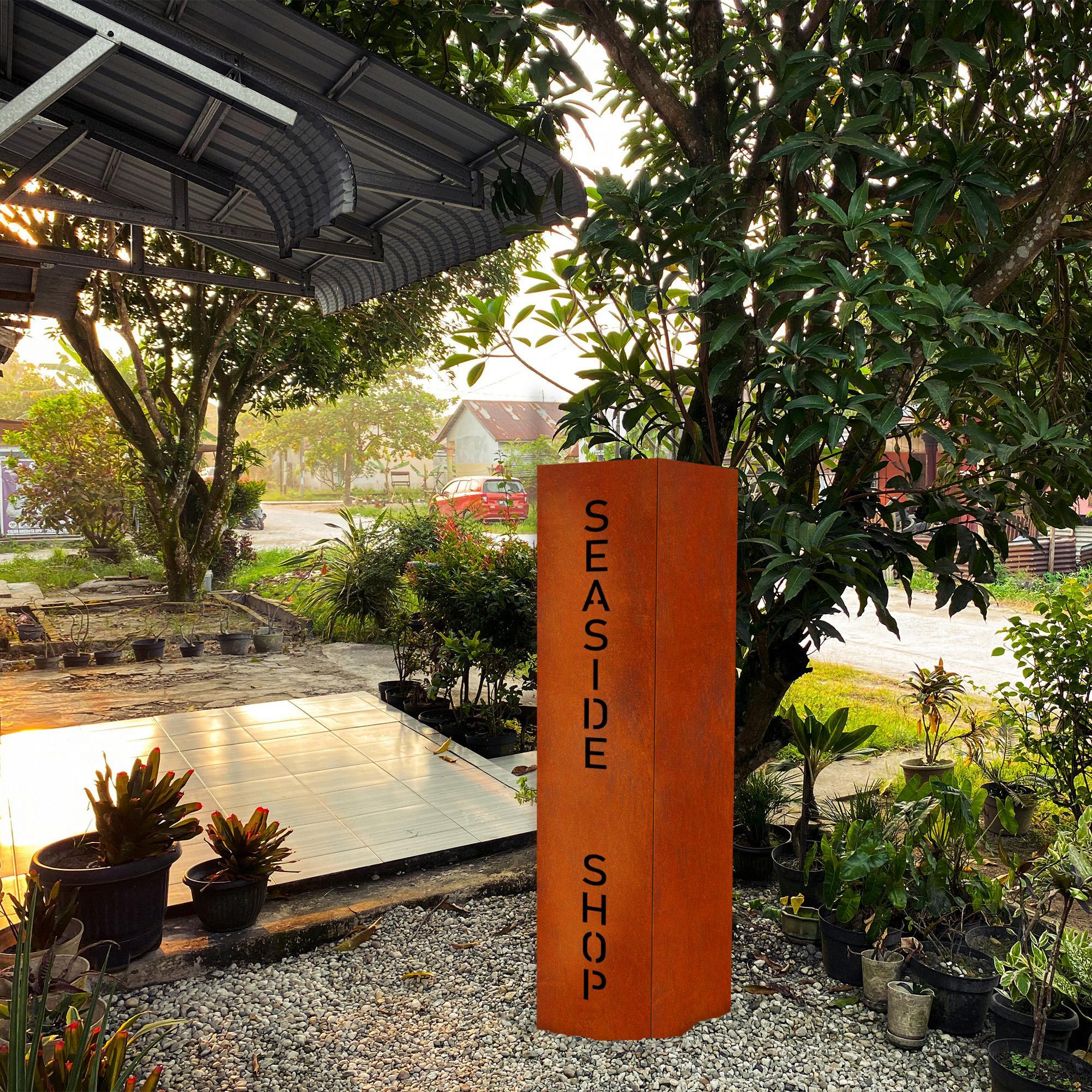 Custom Metal Garden Column for Outdoor Decor, Custom Words Yard Sign ...