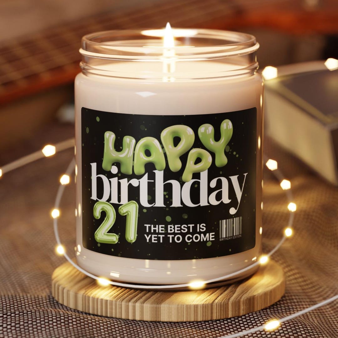 21st Birthday Soy Candle Gift: Personalized Milestone, Modern ...