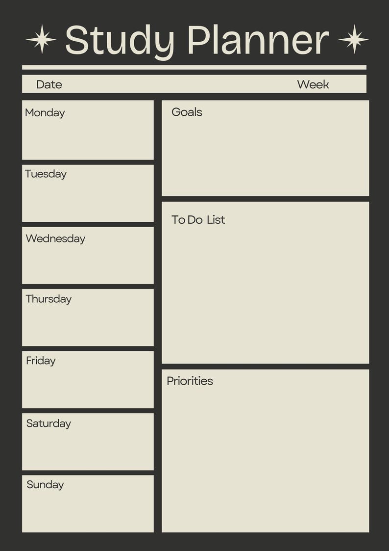 Printable Student Study Planner 2026: Daily, Weekly, Monthly (PDF Download) - Etsy