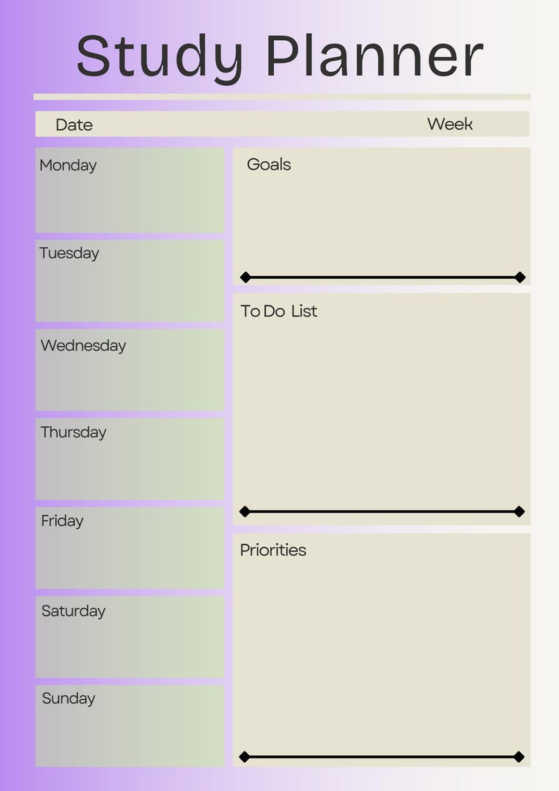 Printable Student Study Planner 2026: Daily, Weekly, Monthly (PDF ...