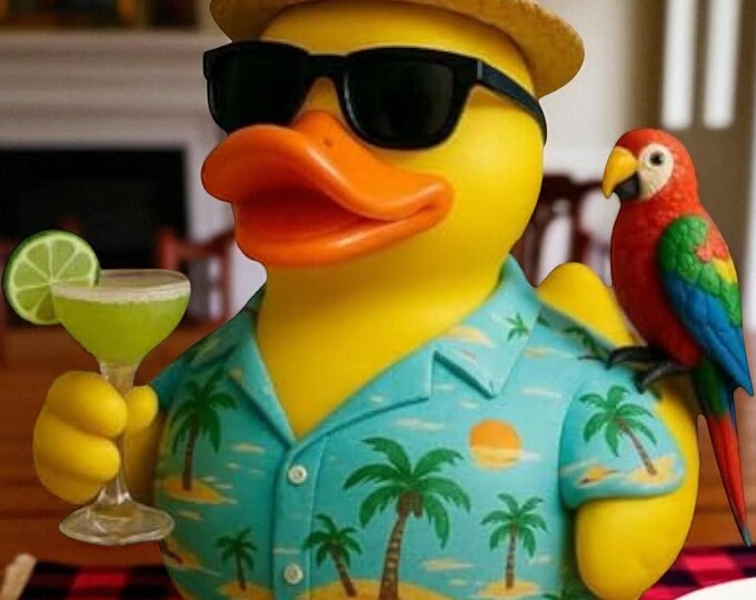 Jimmy Buffet Memorial Duck,tropical Tribute Ducks,decor Parrot Ducks ...