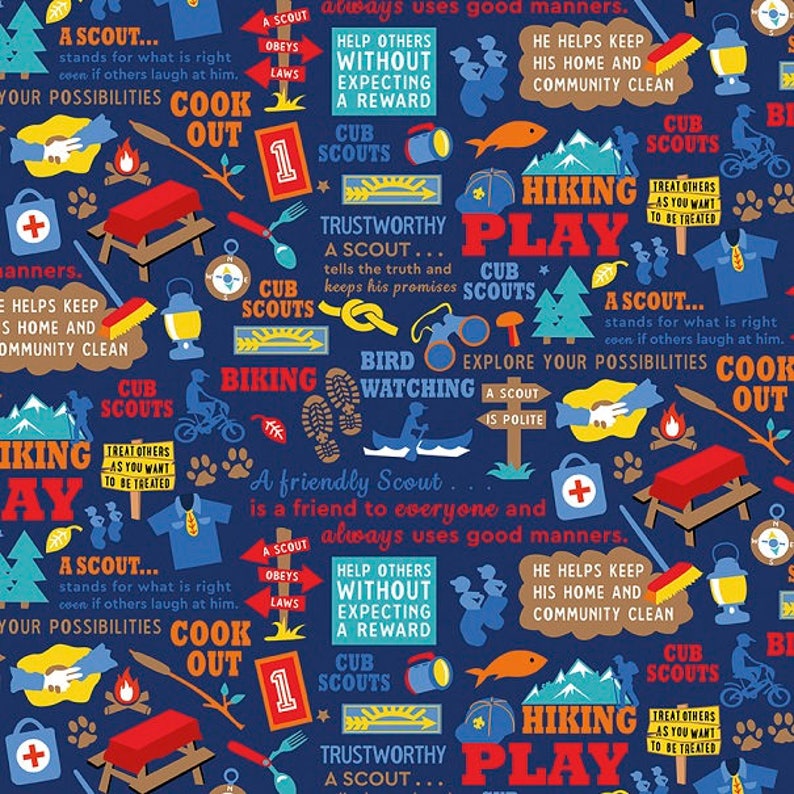 Cub Scouts Fabric Paw Print Fabric Cub Scout Derby Fabric | Etsy