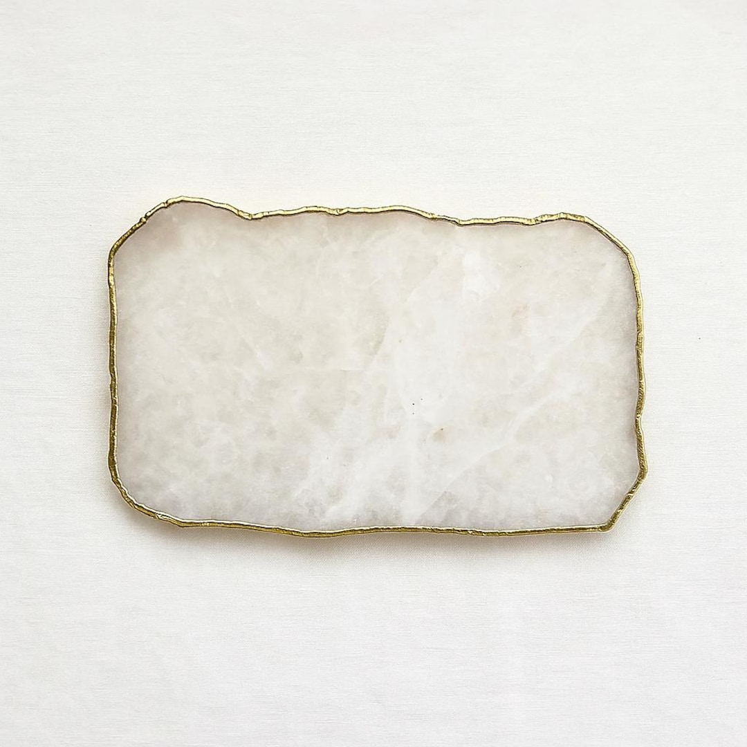 White Agate Cheese Board Platter/tray ~ Table Decor ~ Natural Stone ...