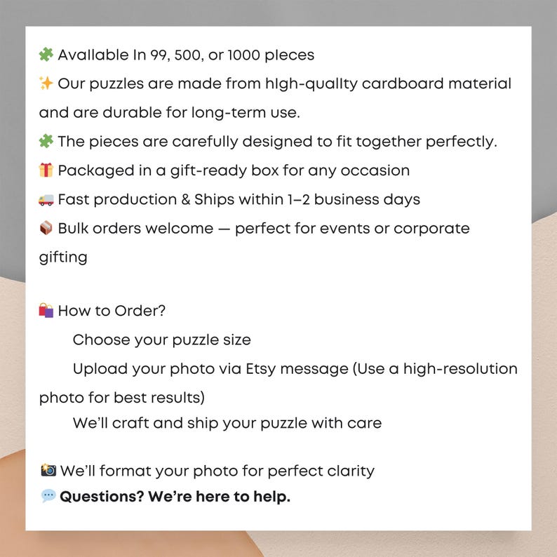 Custom Puzzle From Photo With Personalized Box. Unique Jigsaw, Baby ...