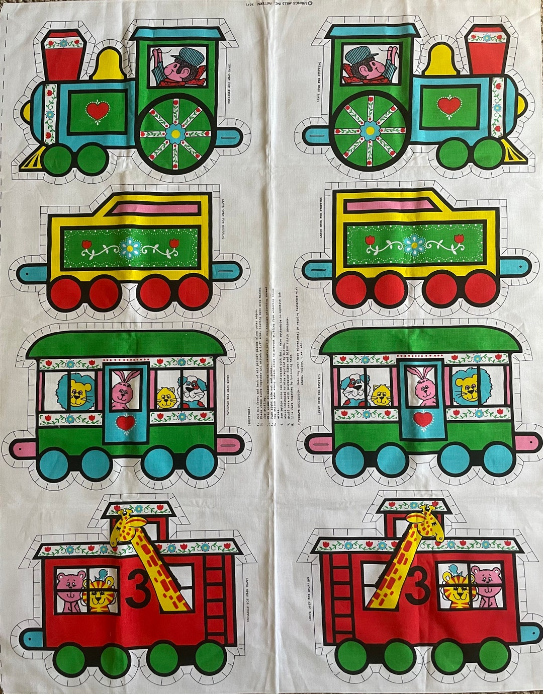 Stuffed Train Fabric Panel Stuffed Toy Decoration - Etsy