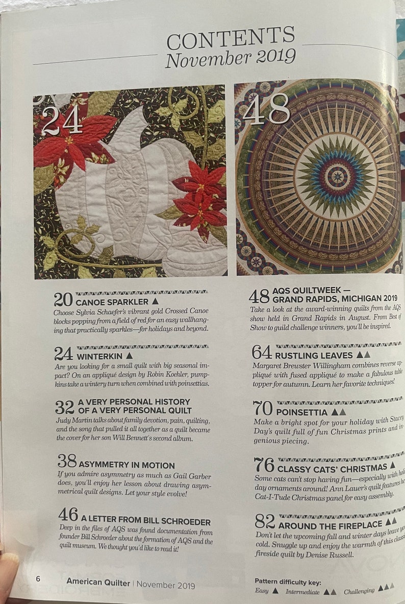 American Quilter Quilting Magazine November 2019 - Etsy