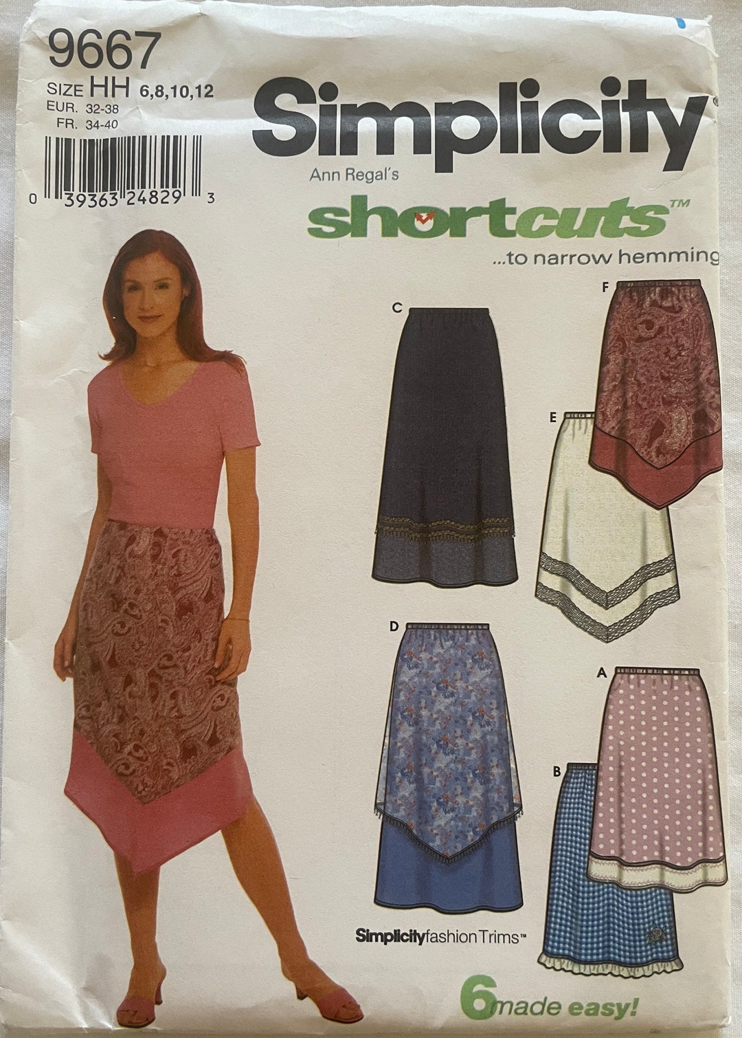 Simplicity 9667 Pattern Misses' Skirts Sz 6 8 10 12 UNCUT - Etsy