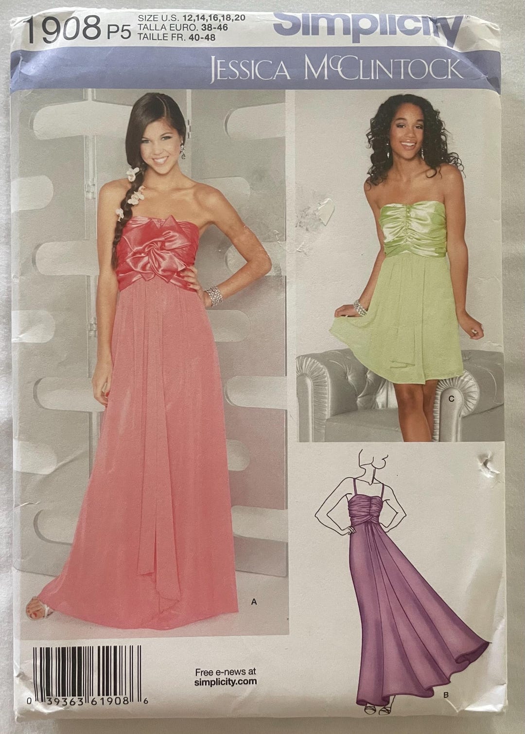 Simplicity 1908 Pattern Misses' Special Occasion Dress Szs 12 - 20 ...