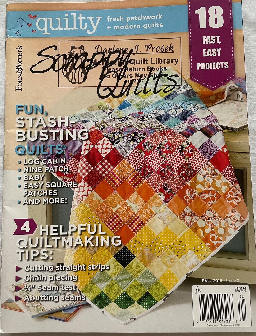 Fons & Porter's Quilty Magazine Fall 2016 - Etsy