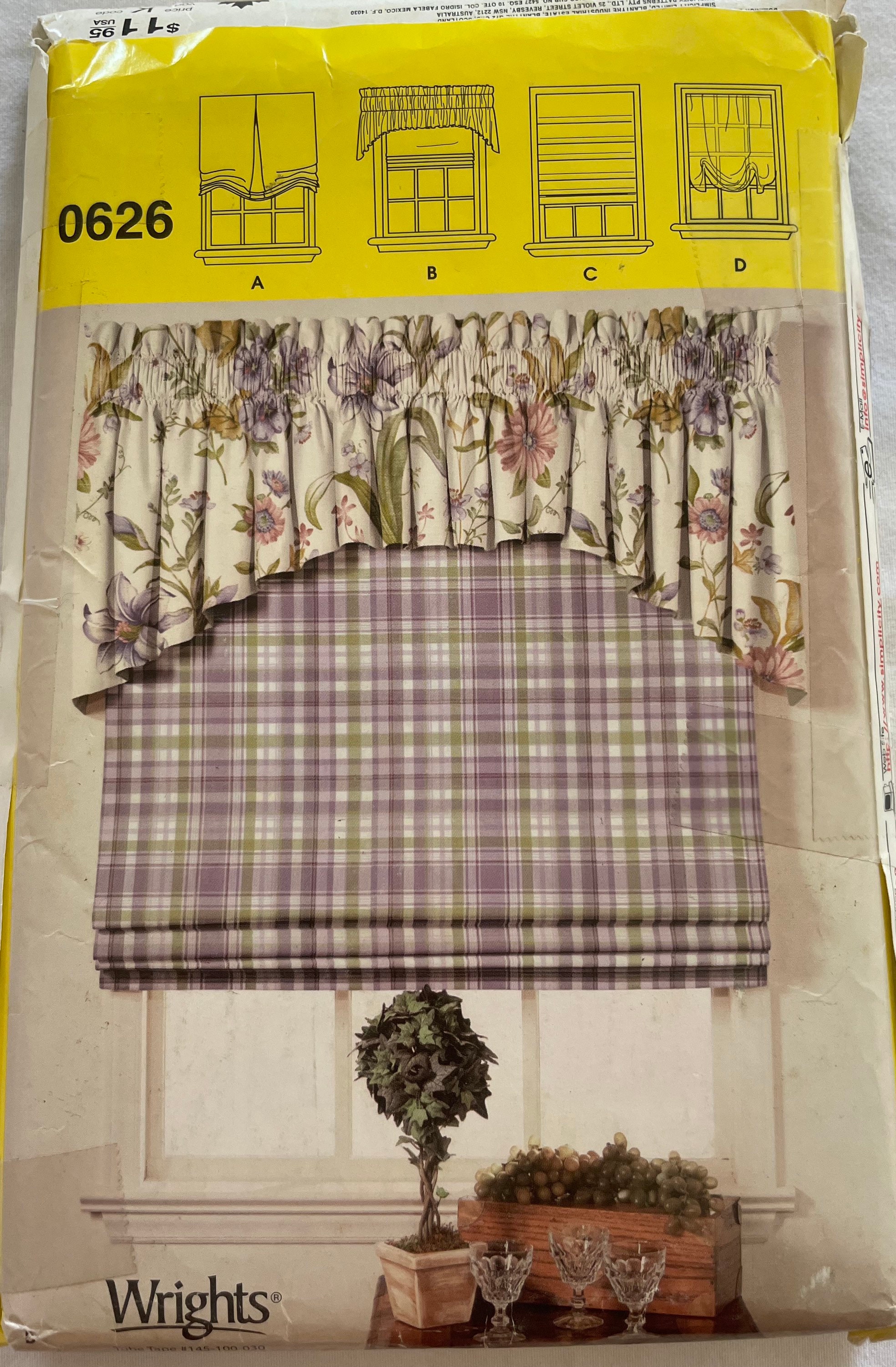 Simplicity 0626 Pattern Window Shades UNCUT - Etsy