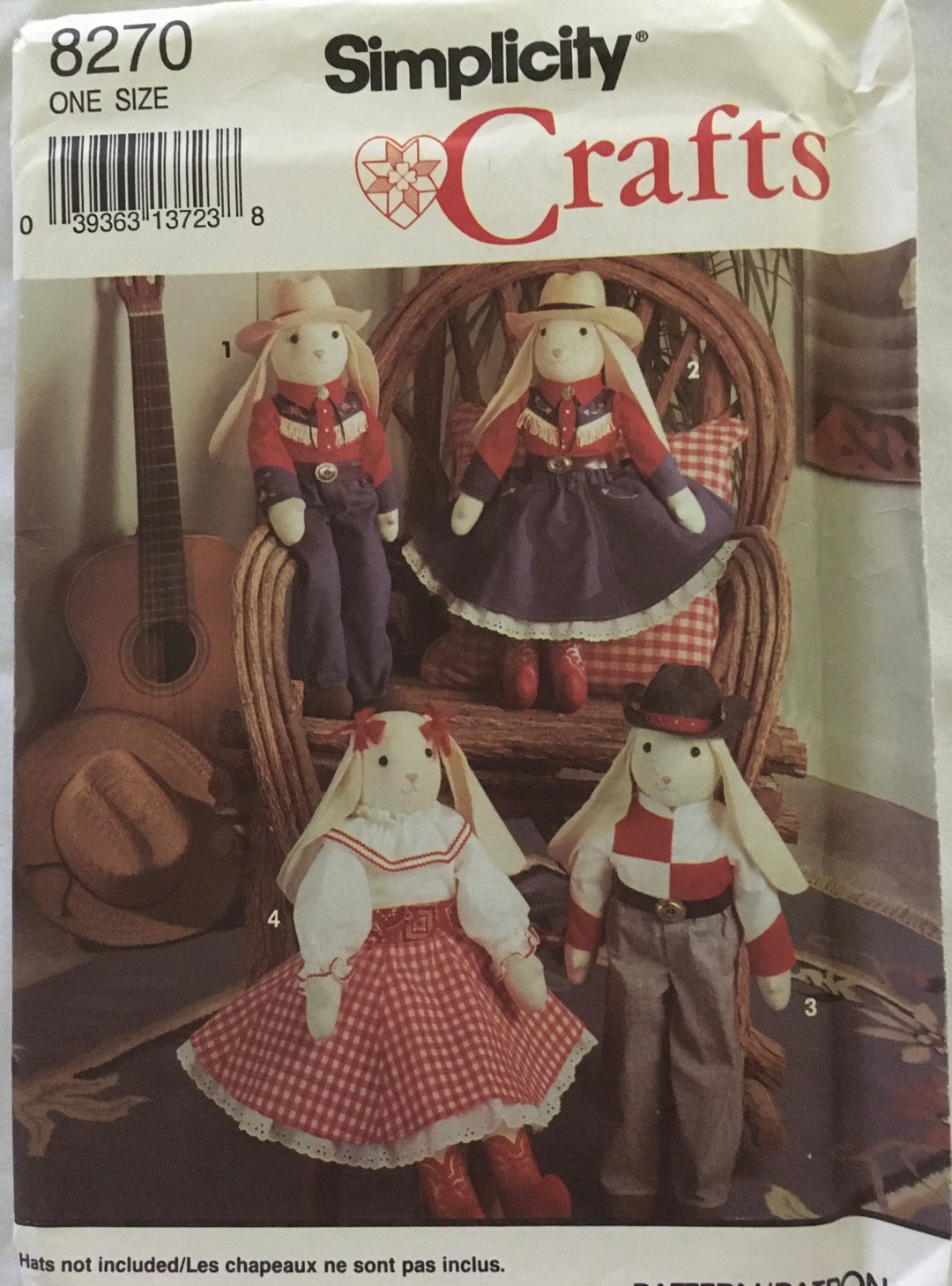 Simplicity 8270 Pattern Crafts 23 Bunny and Clothes UNCUT - Etsy