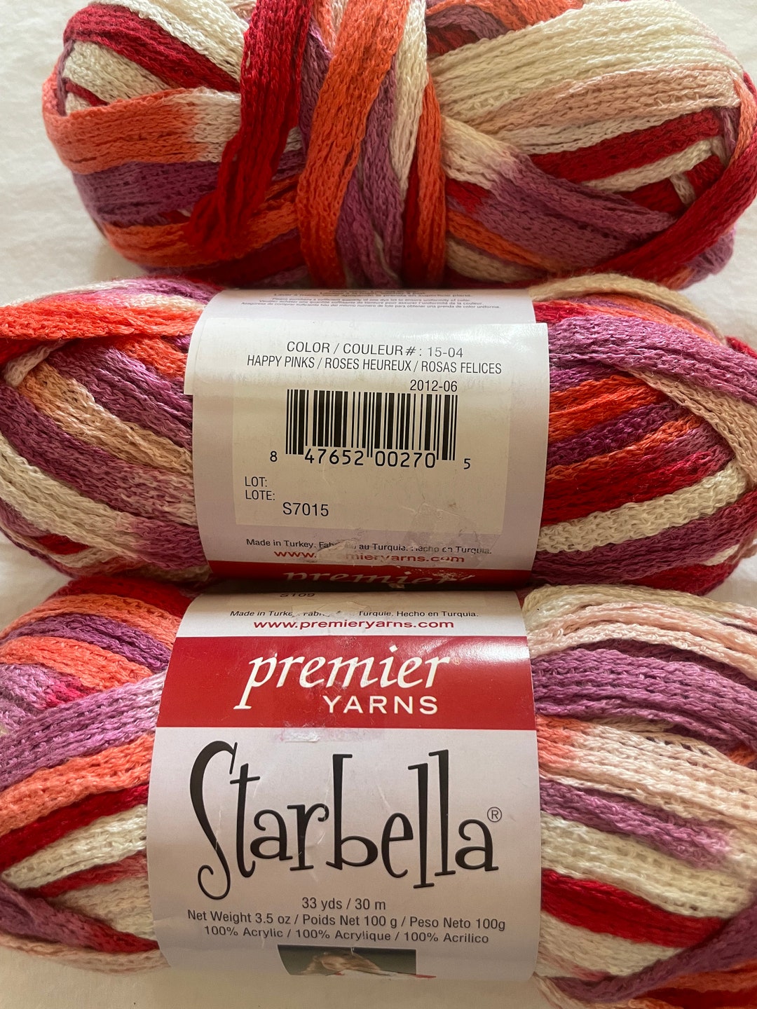 3 Skeins Starbella Yarn Happy Pinks Premier Yarns - Etsy