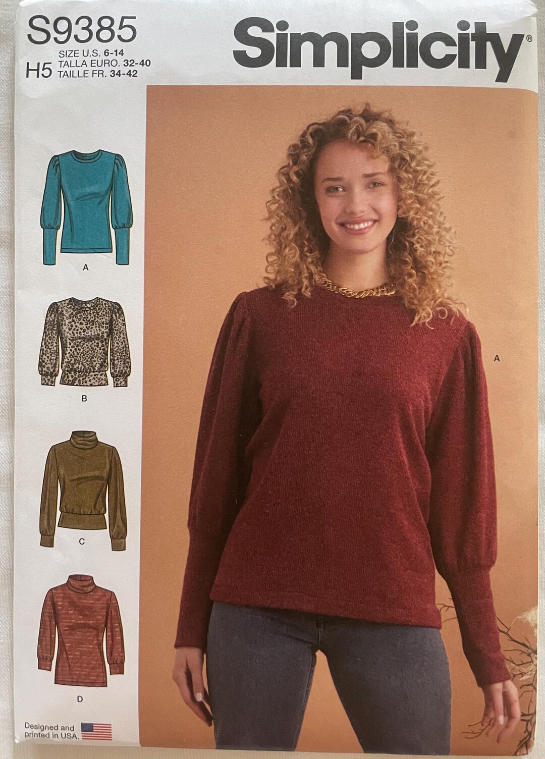 Simplicity 9385 Pattern Misses' Knit Tops Sz 6 - 14 UNCUT - Etsy