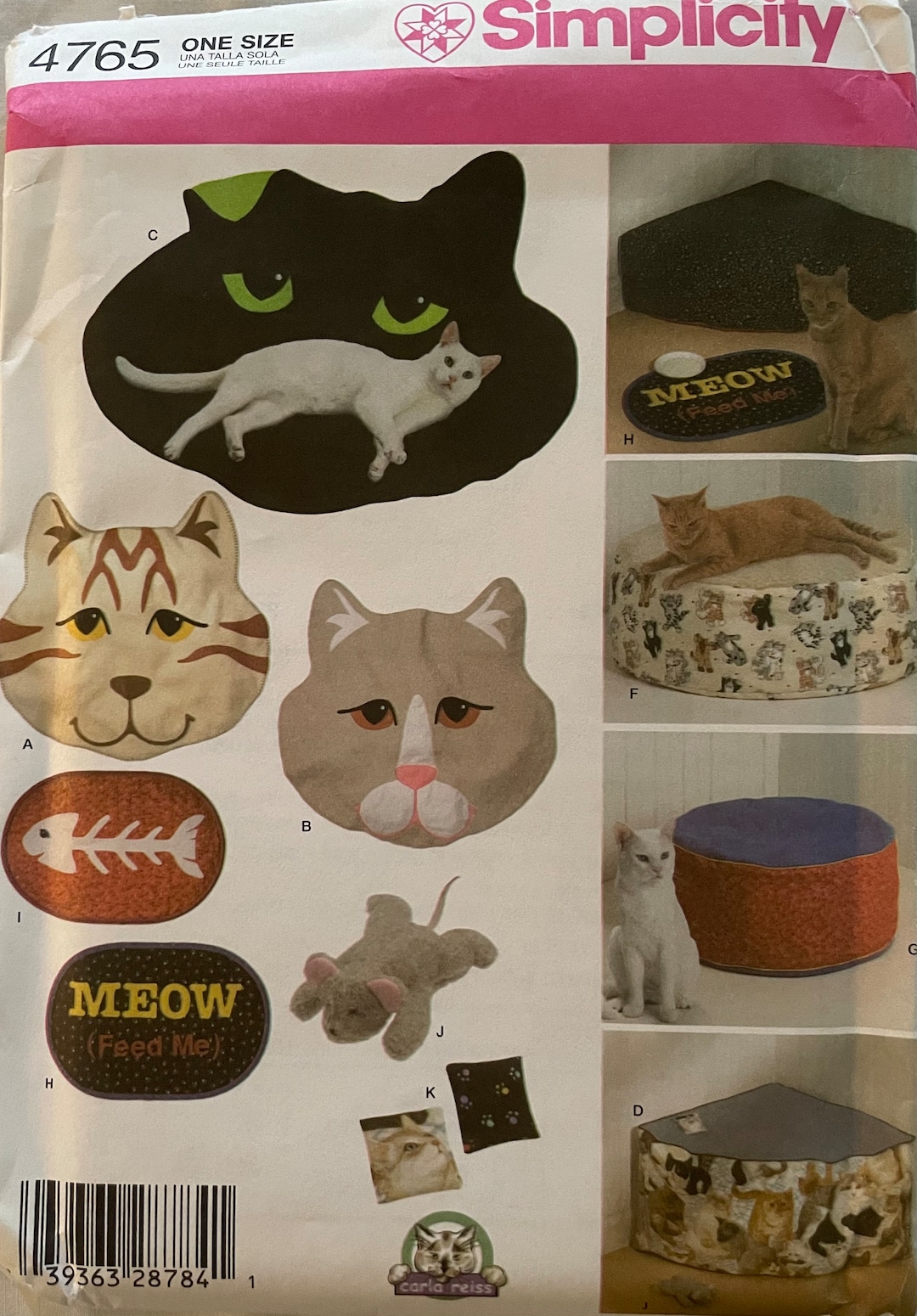 Simplicity Pattern 4765 Cat Beds & Accessories UNCUT - Etsy