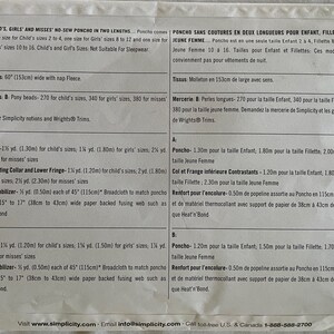 Simplicity 3981 Pattern Misses', Girls', Child's No-sew Poncho UNCUT - Etsy