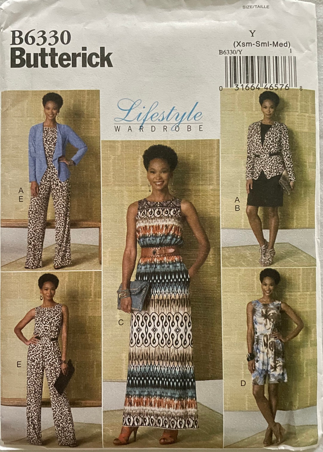 Butterick 6330 Pattern Misses' Jacket, Dress, Jumpsuit Sz XS, S, M ...