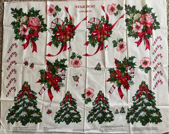 Christmas Stardust Appliques Fabric Panel Sweatshirt Stocking ...