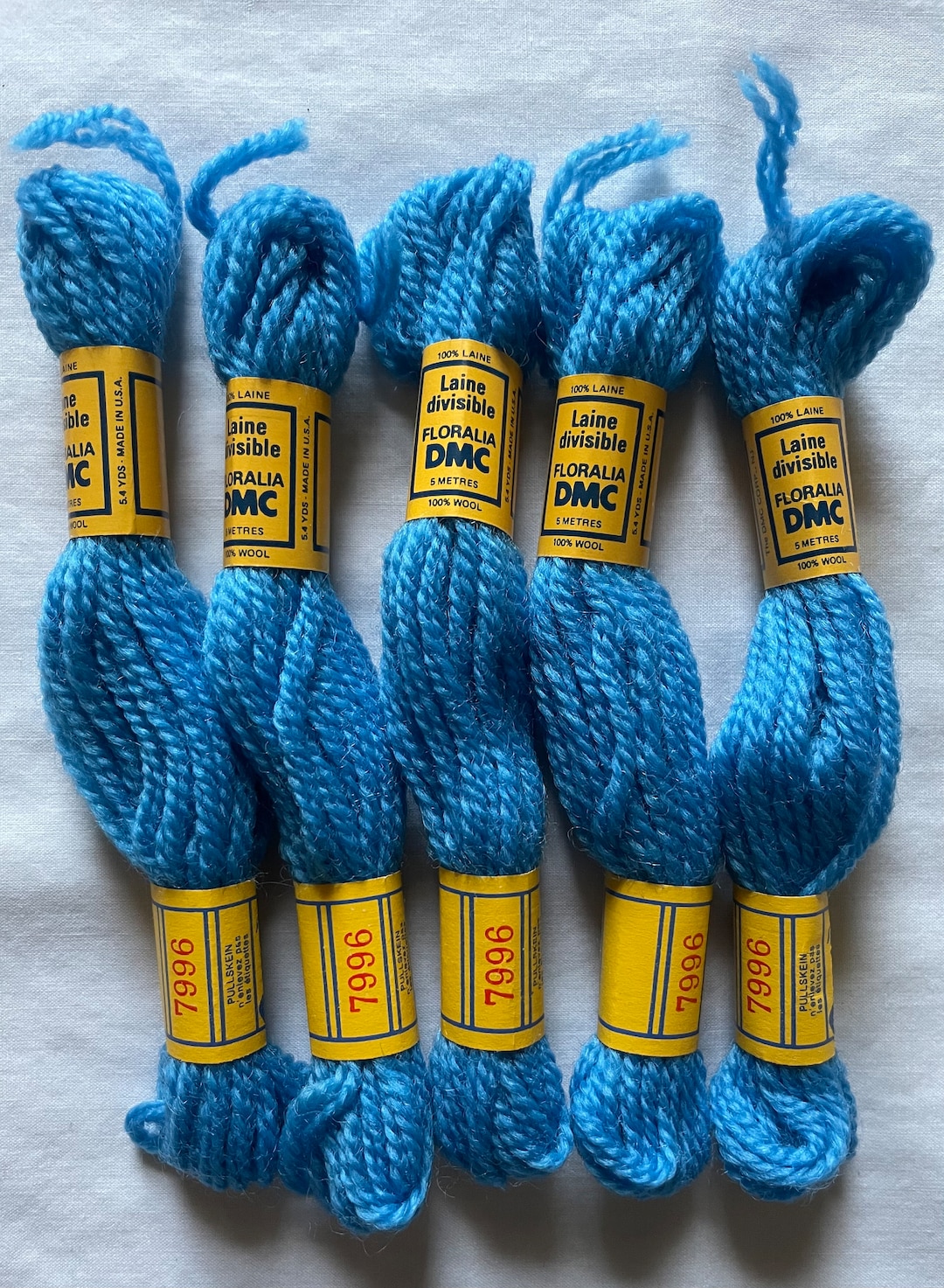 5 Skeins DMC Wool Tapestry Yarn Blue 7996 - Etsy