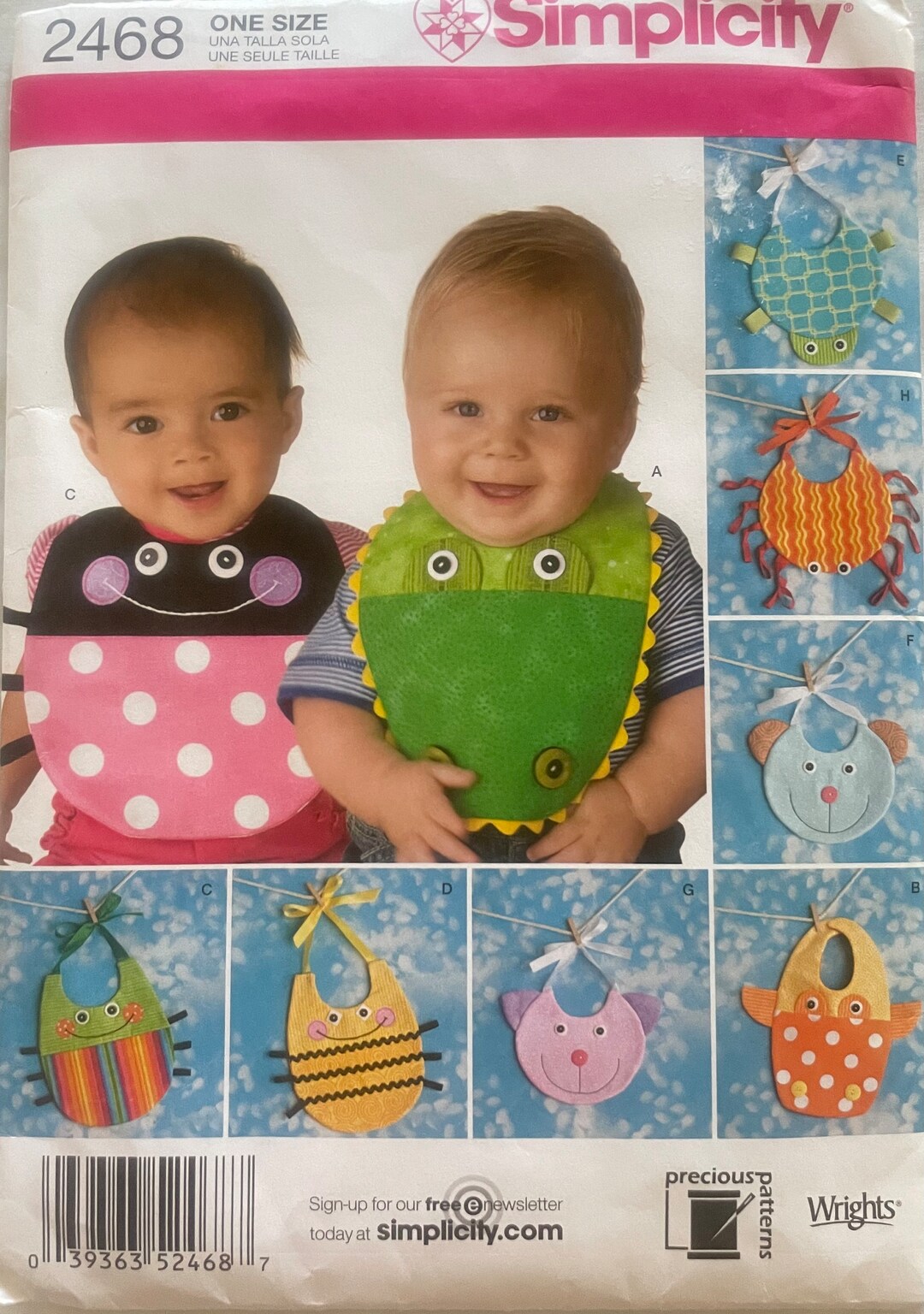 Simplicity 2468 Pattern Baby Bibs UNCUT - Etsy