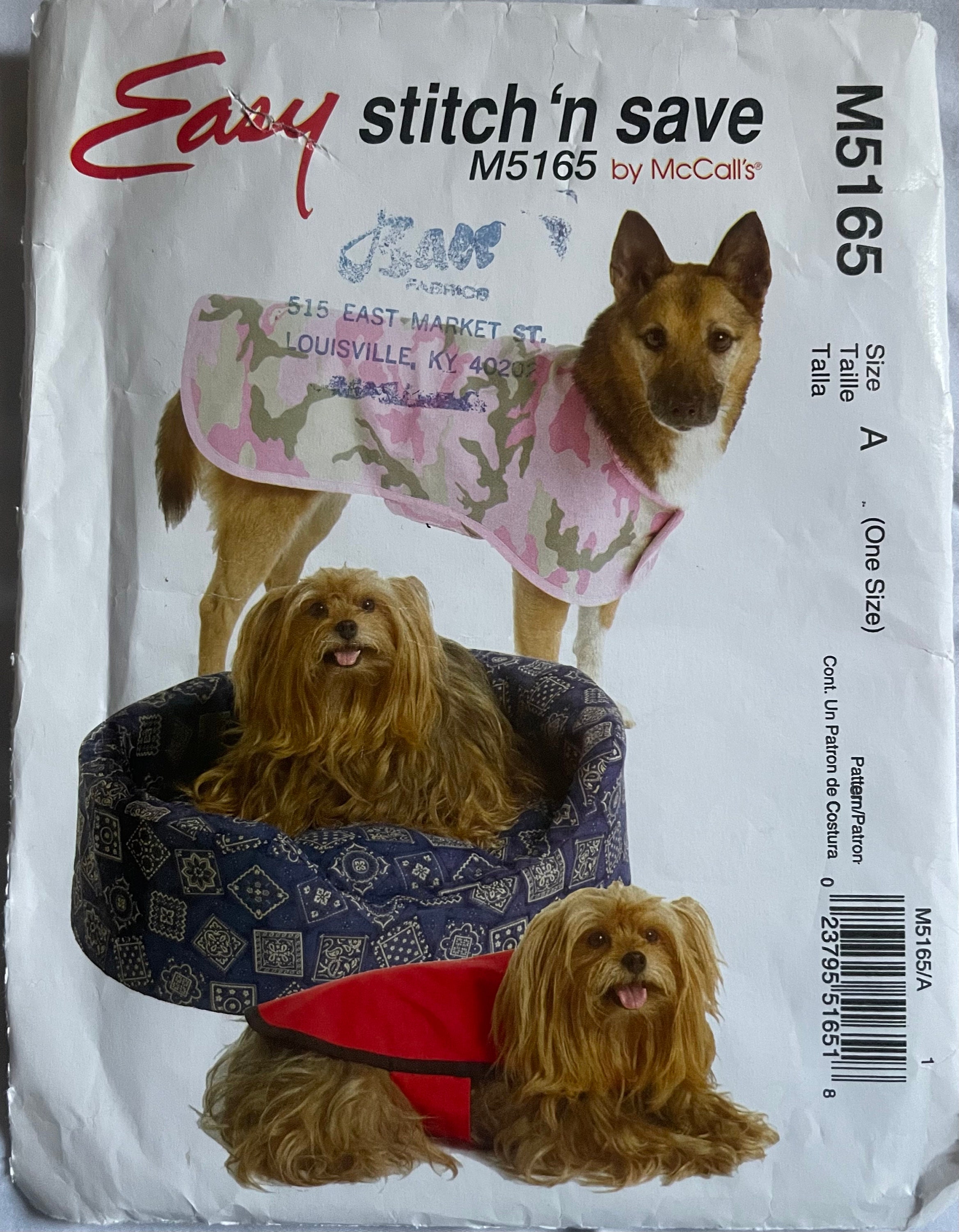 Mccall's 5165 Pattern Pet Accessories, Bed Covers, Coats UNCUT - Etsy