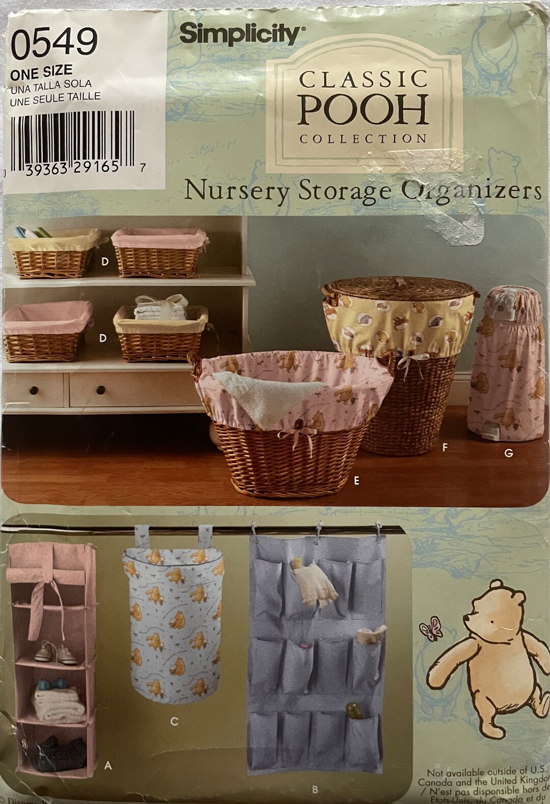 Simplicity 0549 Pattern Nursery Storage Organizers UNCUT - Etsy