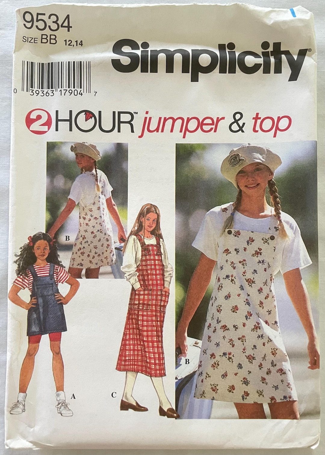 Simplicity 9534 Pattern Girls' Jumper, Top Sz 12, 14 UNCUT - Etsy