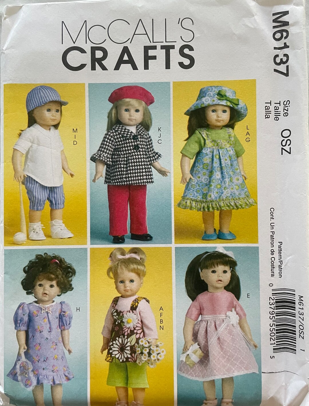 Mccall's 6137 Pattern 18" Doll Clothes UNCUT - Etsy