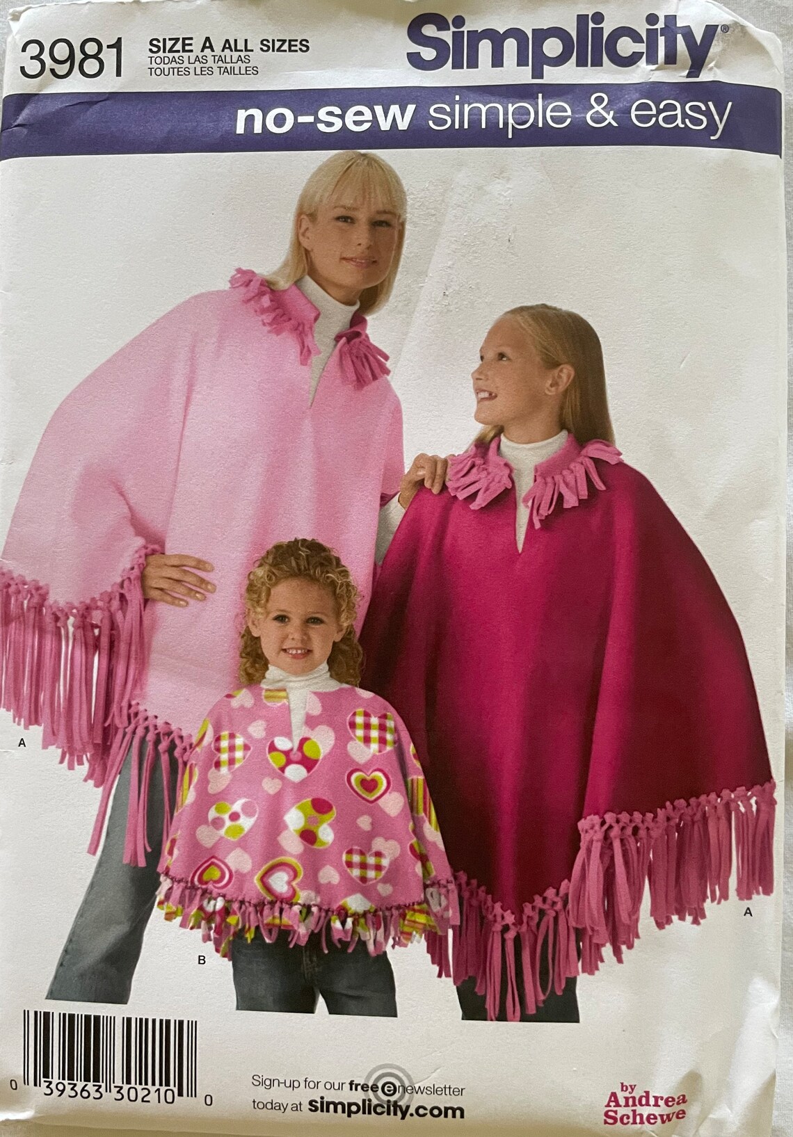 Simplicity 3981 Pattern Misses', Girls', Child's No-sew Poncho UNCUT - Etsy