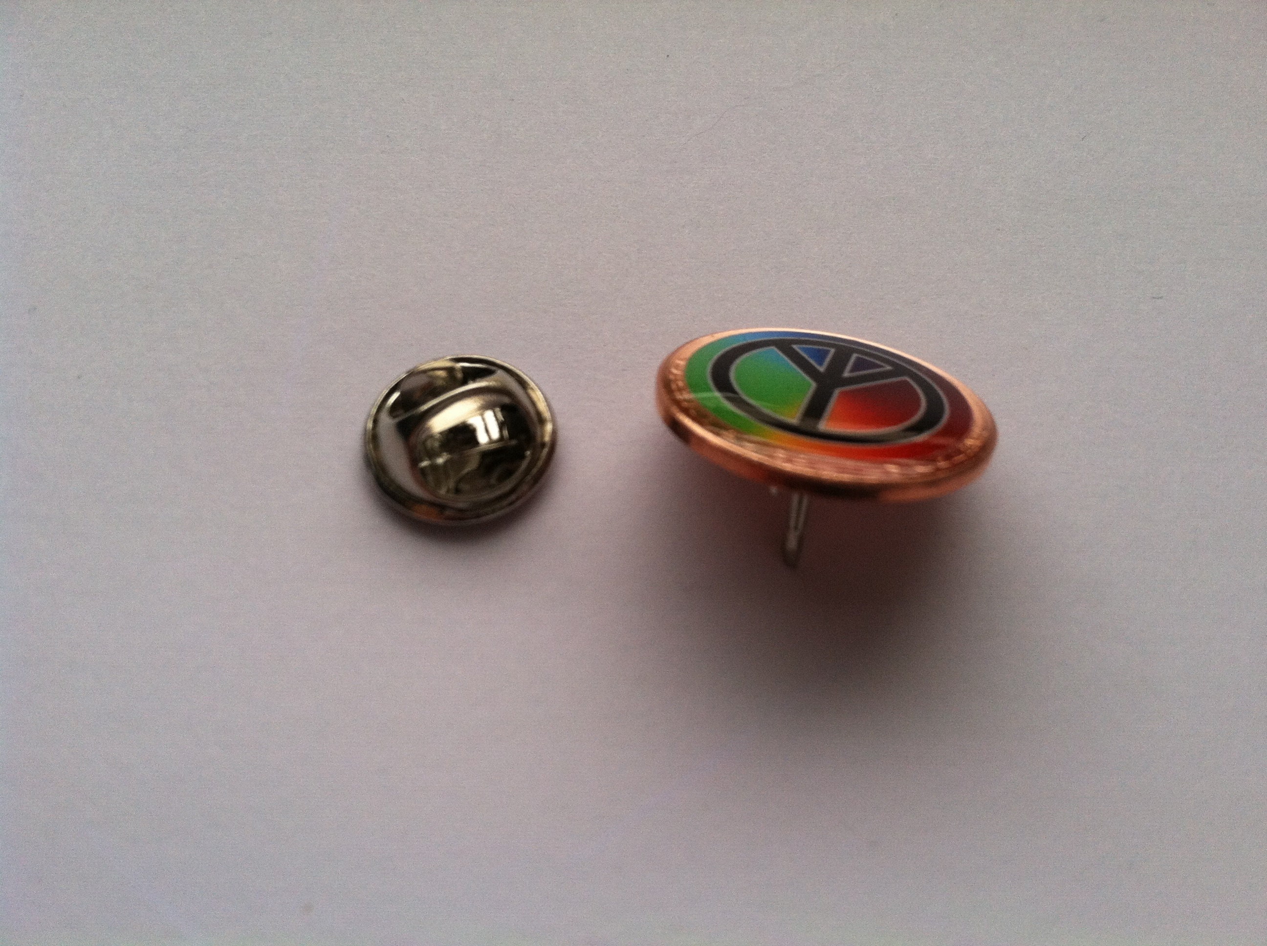 Rainbow Peace Sign Lucky pinny Penny Pin OR Dime | Etsy