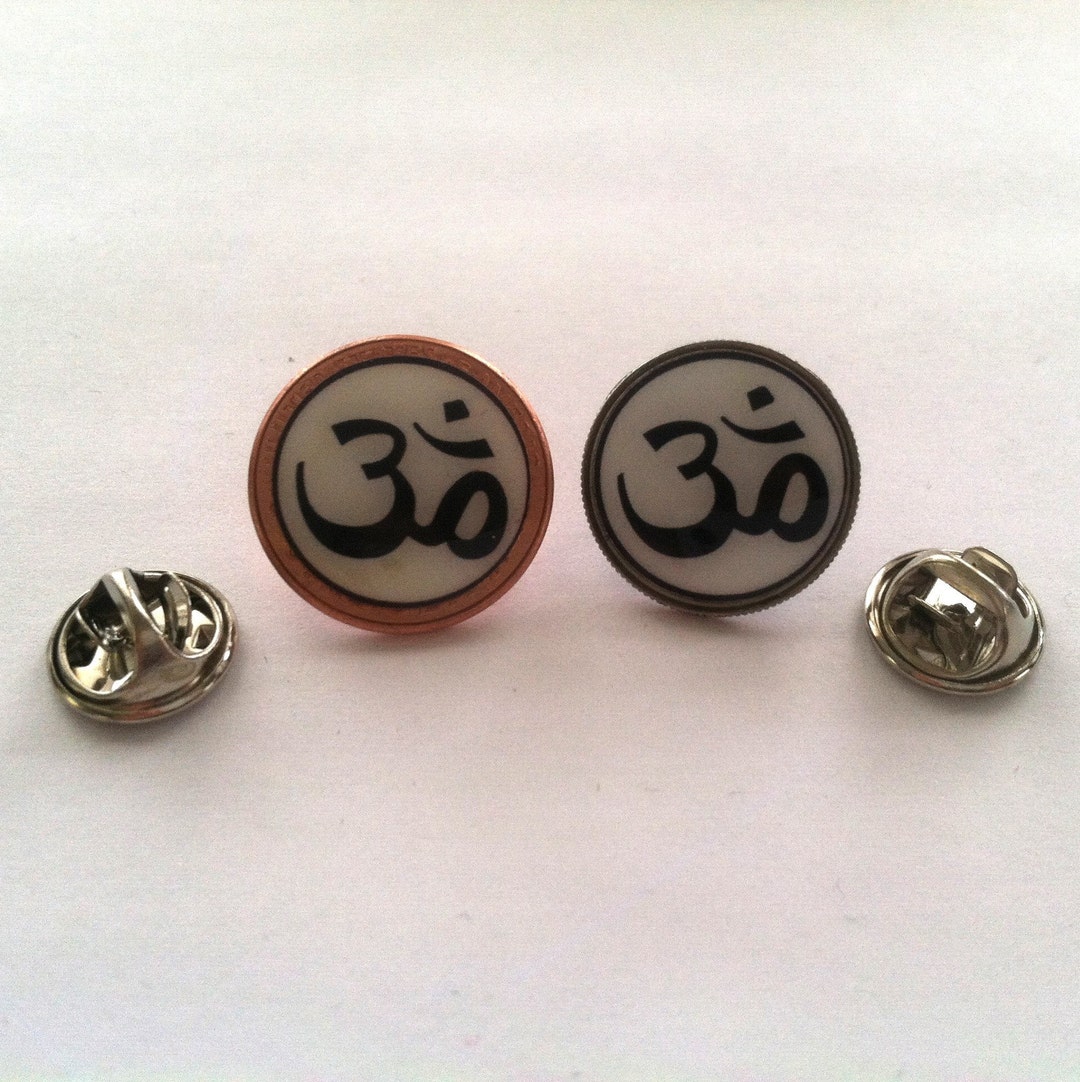 Om Aum Symbol Lucky pinny Penny Pin or Dime Pin - Etsy