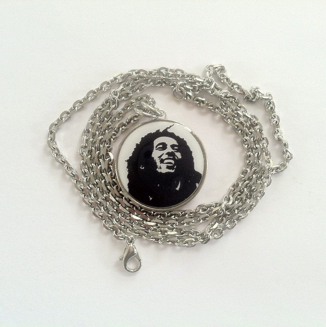Bob Marley Quarter Pendant on Stainless Steel Chain Necklace 2-sided - Etsy